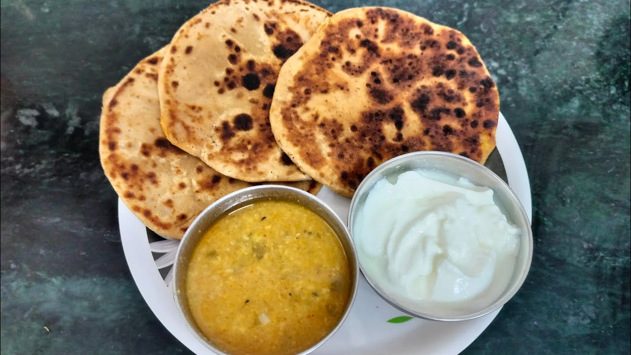 Eating Aloo ka Paratha,Dahi And Dal | A S M R EATING WORLD - YouTube