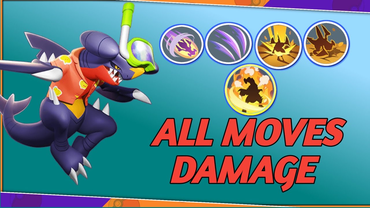 Garchomp All Moves Damage | Pokemon unite #pokemonunit - YouTube