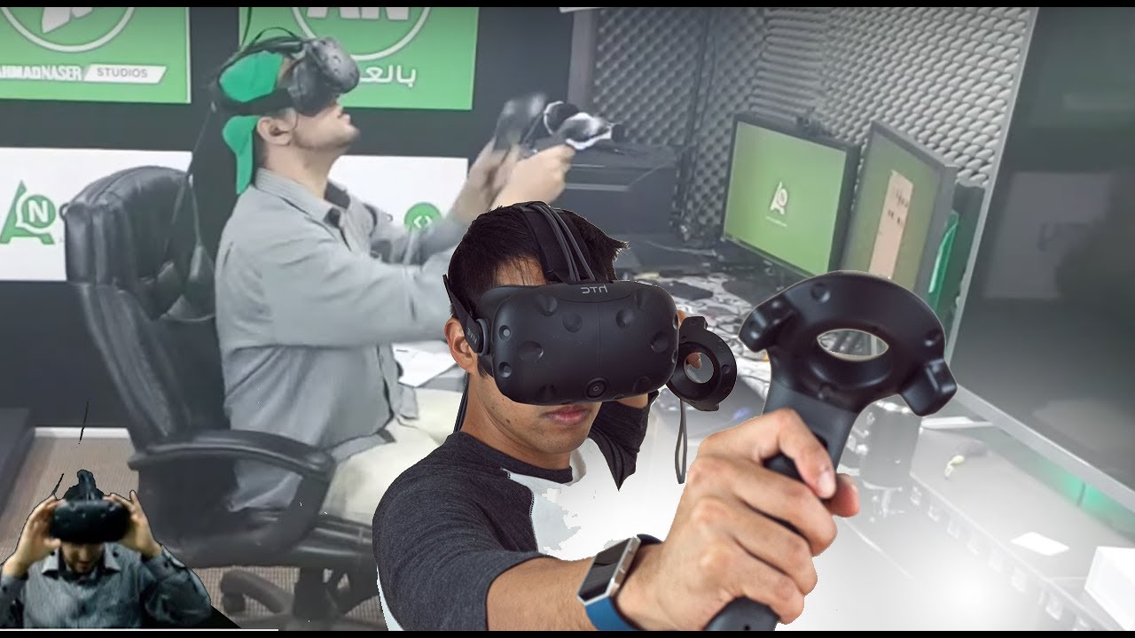 اول تجربة لي مع HTC VIVE LAB في الاستوديو - YouTube