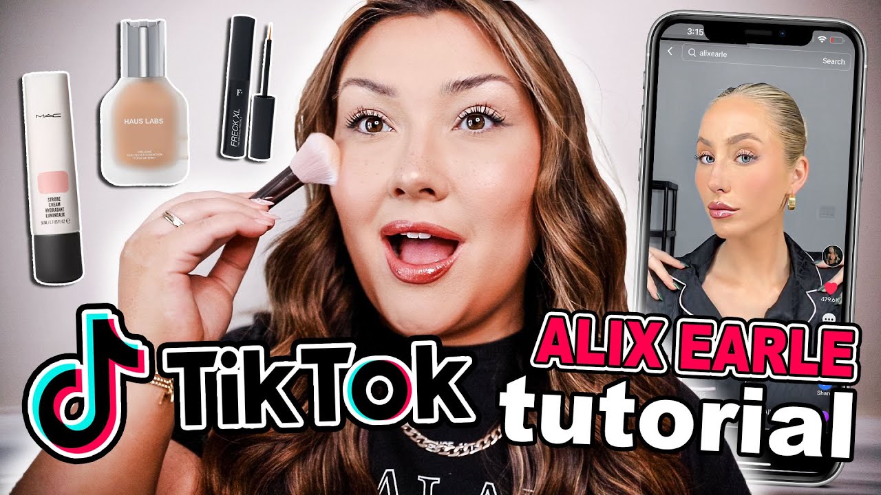 ALIX EARLE'S MAKEUP ROUTINE | trying her routine with the SAME products ...