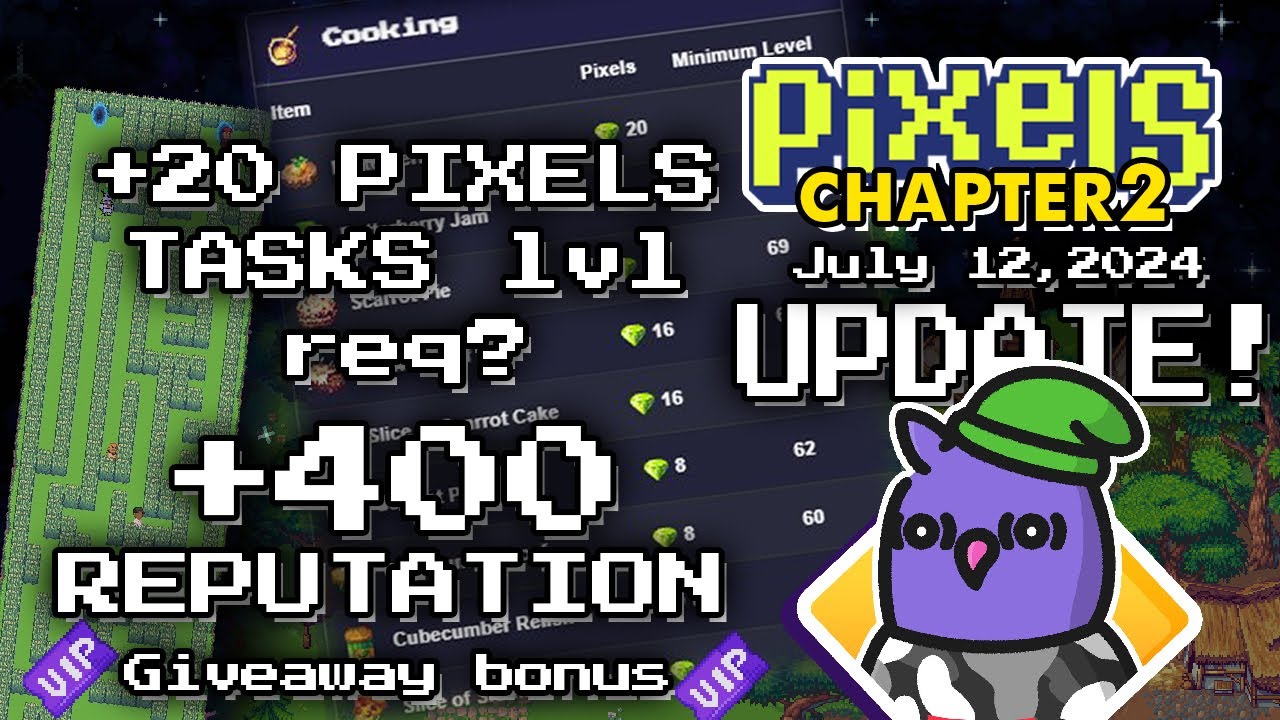 PIXELS | CHAPTER 2 400 REPUTATION QUEST JULY 12 UPDATE - YouTube