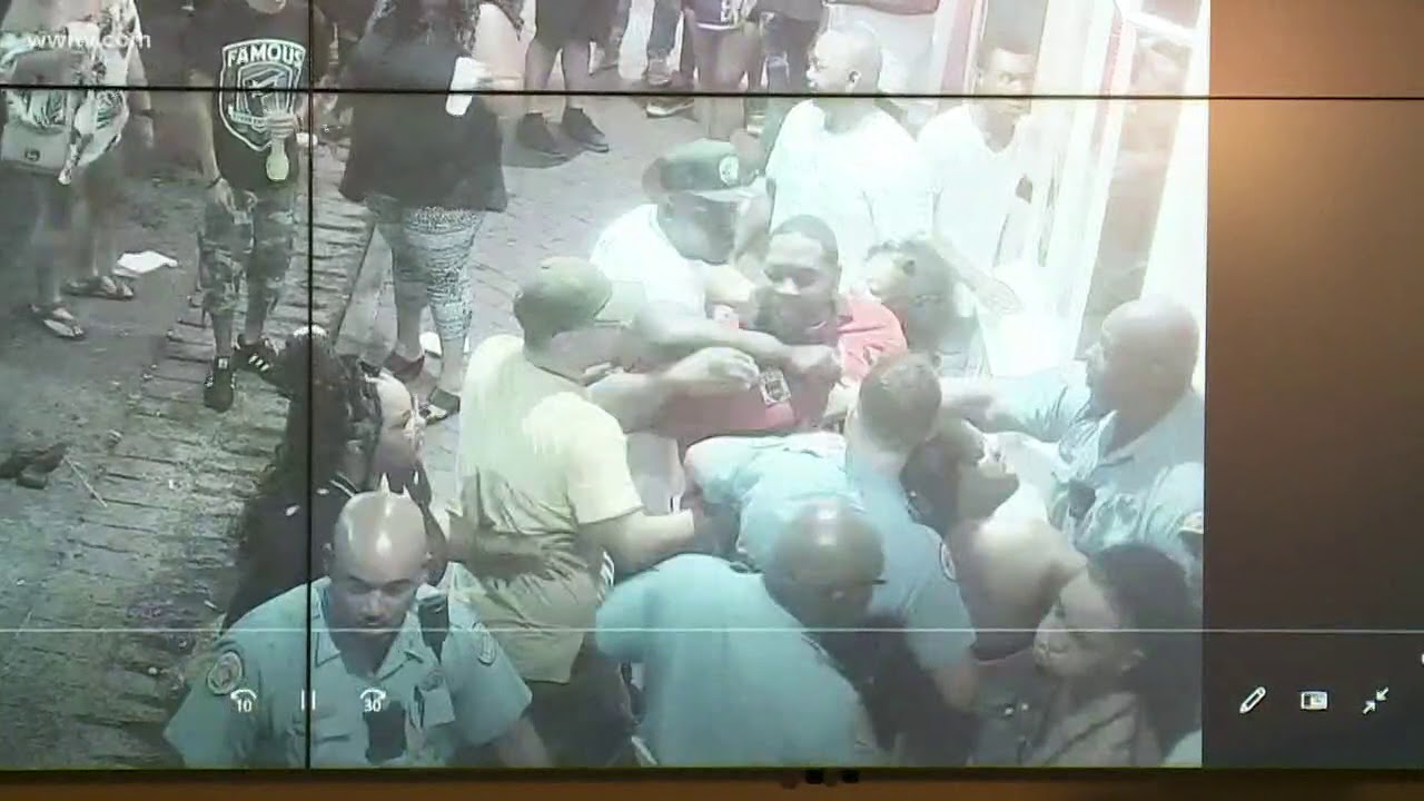 Caught on camera: Police beaten by group in brawl on Bourbon Street ...