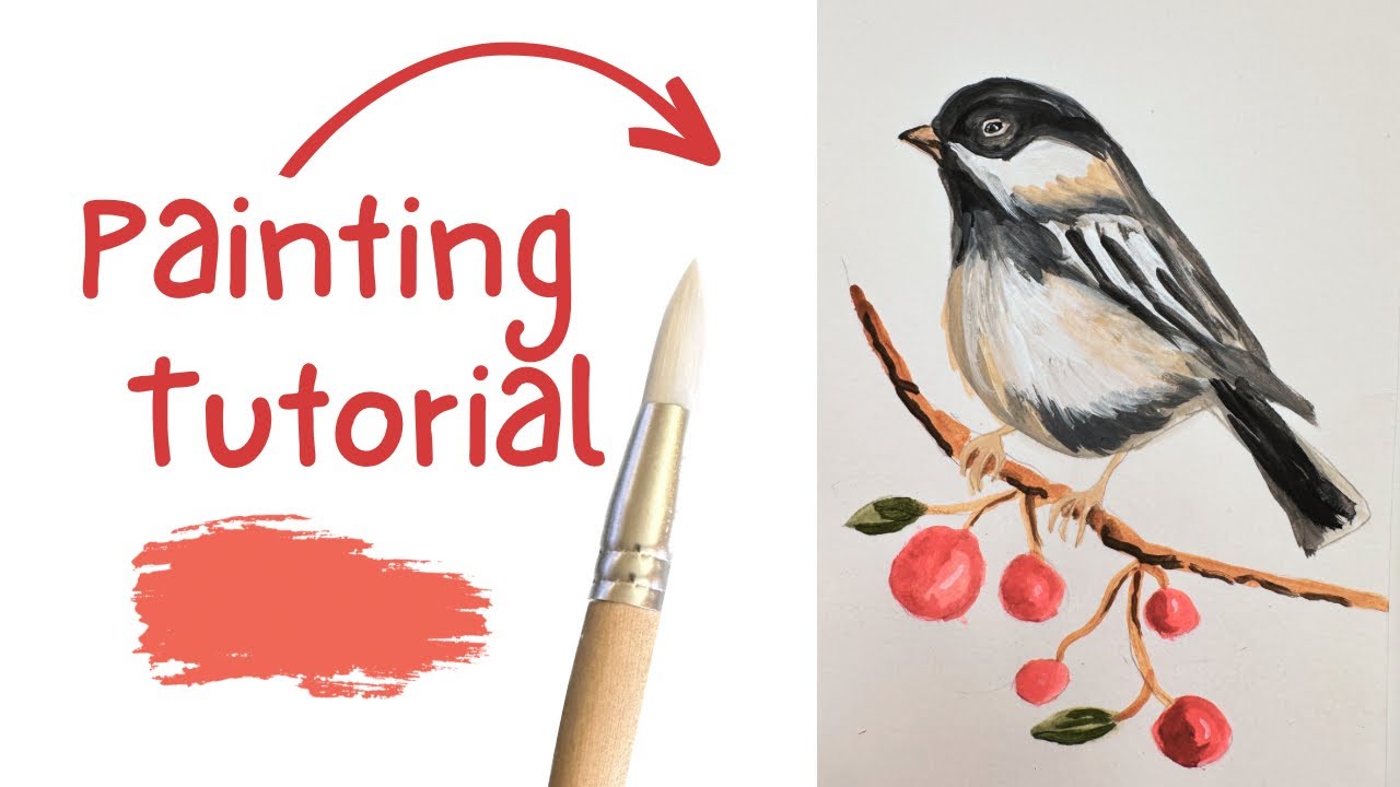 How to Paint a Chickadee Real Time Painting Tutorial Step by Step - YouTube