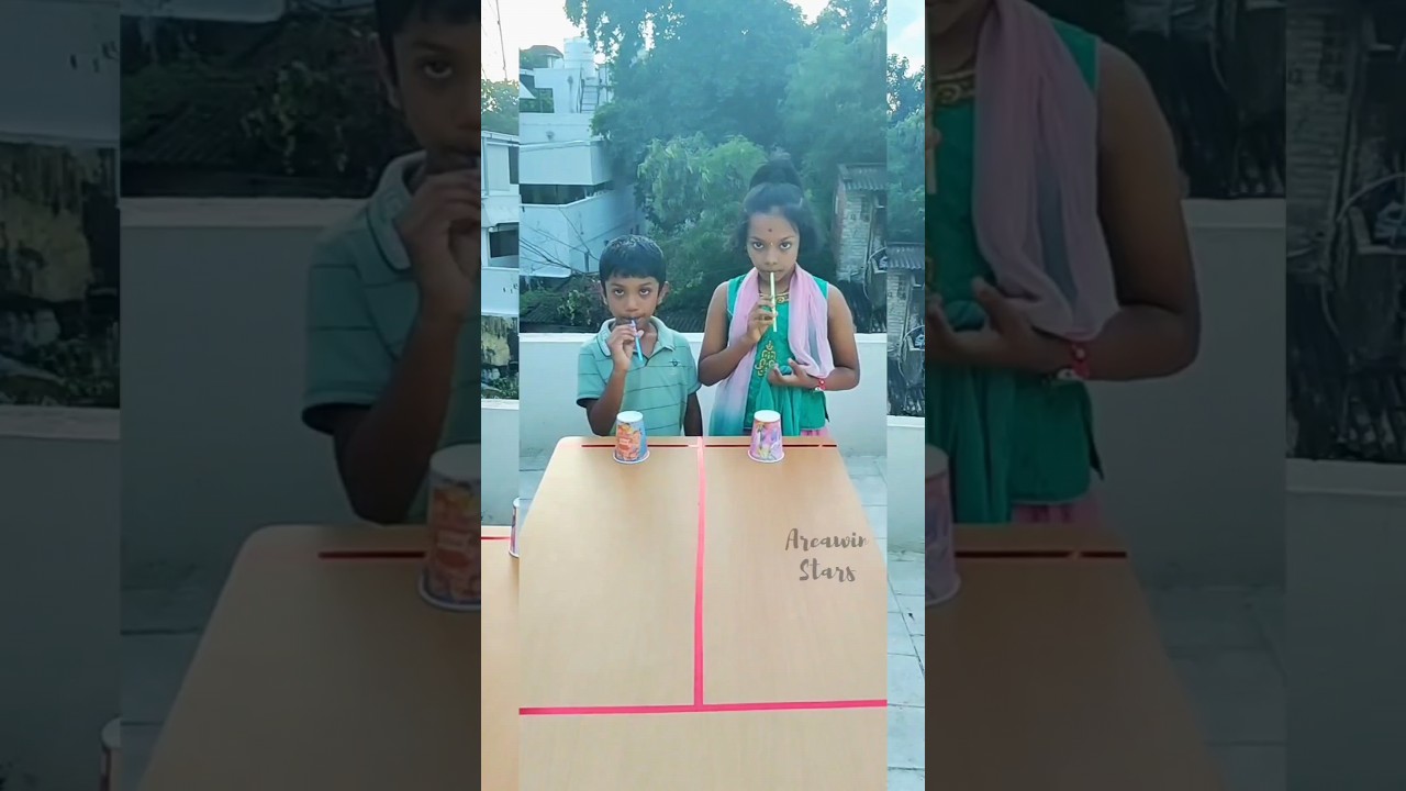 Challenge with straw cup☺️ #shortsfeed #shortsviral #trending #viral # ...