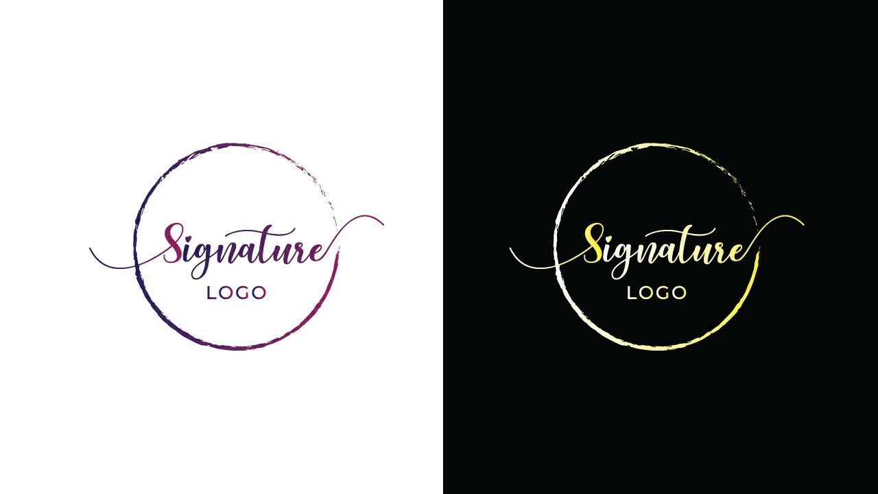 How to make signature logo in Adobe illustrator - YouTube