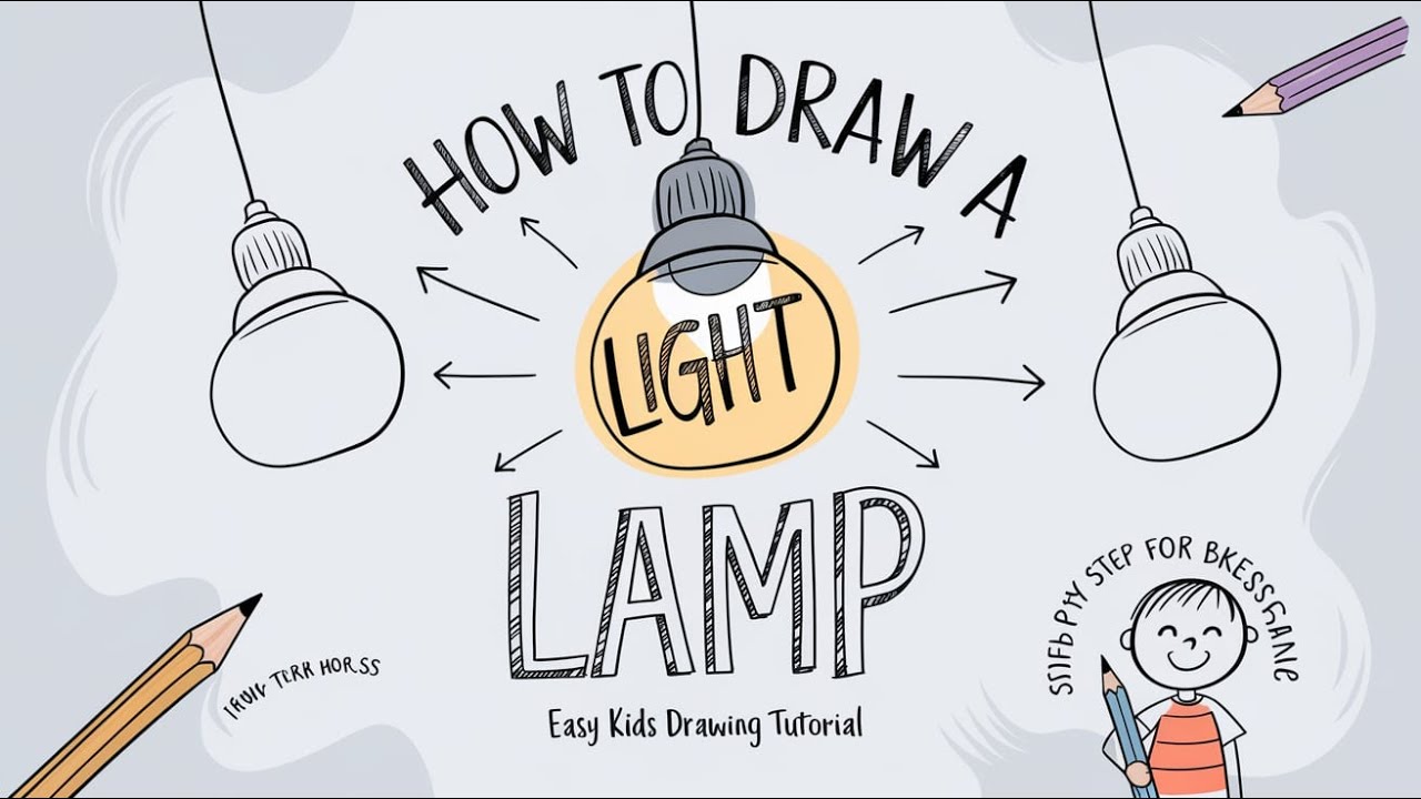 How to Draw a Light Lamp | Easy Kids Drawing Tutorial | Step-by-Step ...