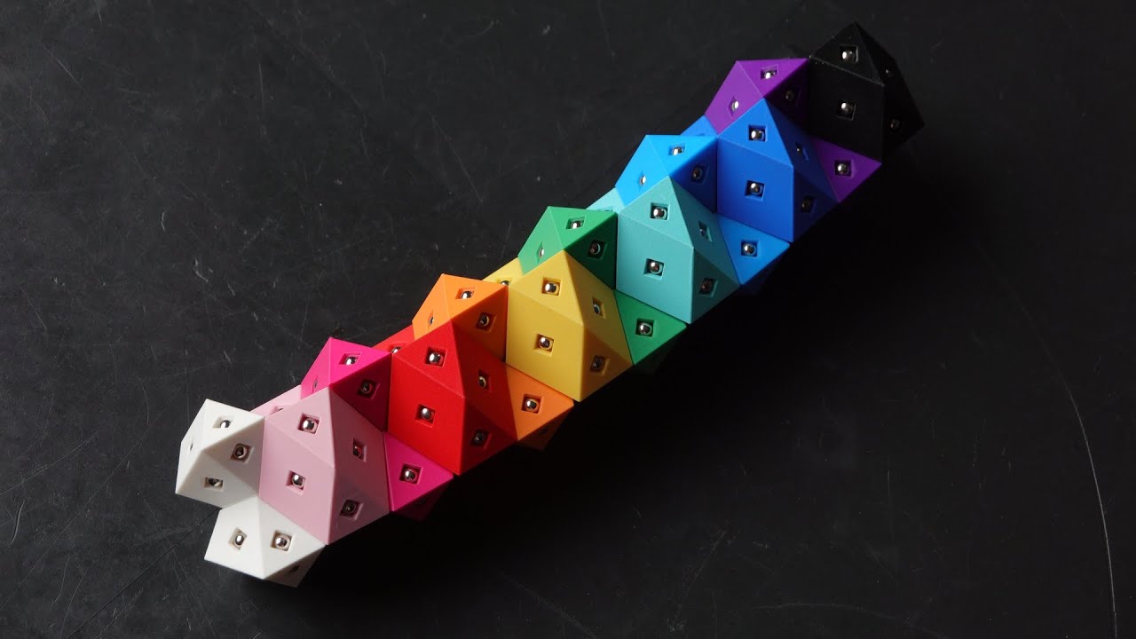 3D Printed Magnetic Bisymmetric Hendecahedron Toy Demo - YouTube