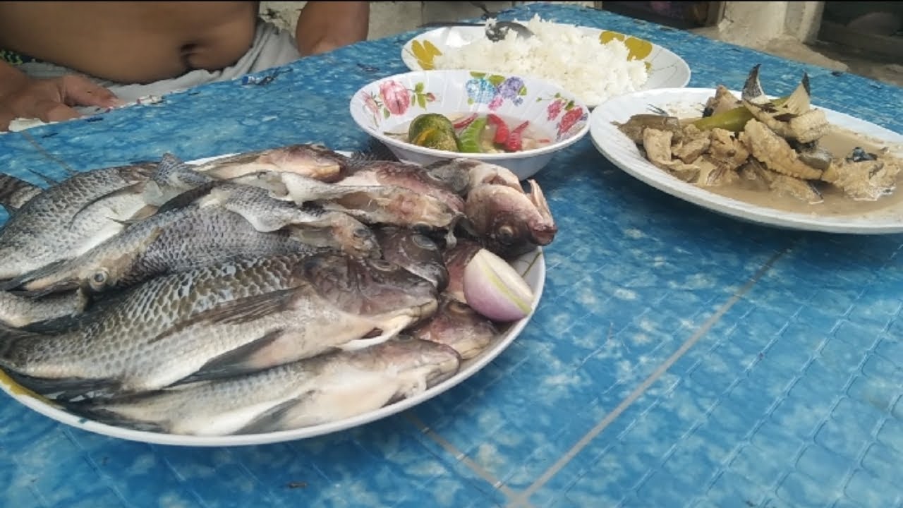 Mukbang kinilaw na tilapya mga idol at ginataang paladpalad | pilipino ...