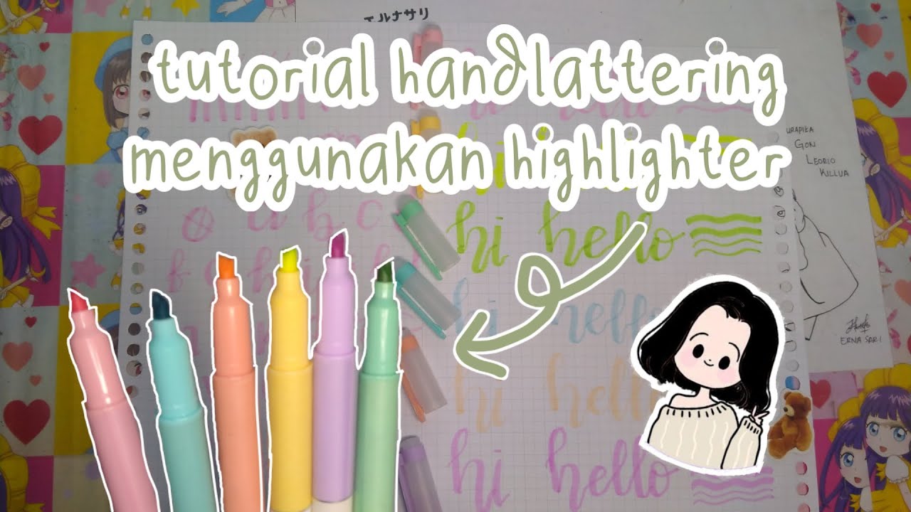 Tutorial lettering menggunakann highlighter - YouTube
