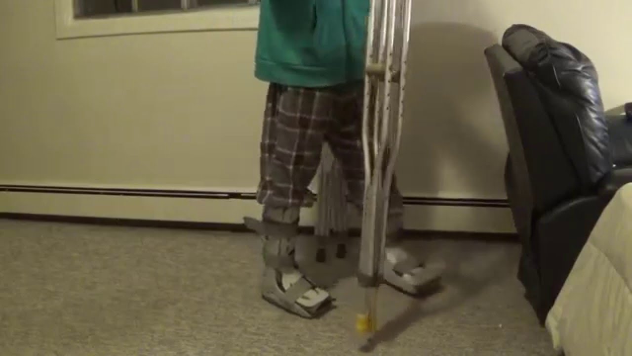 Crutches and air cast - YouTube