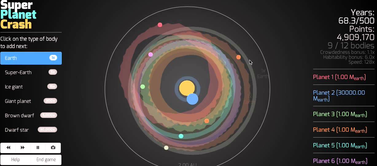 super planet crash game high score (free to play) - YouTube