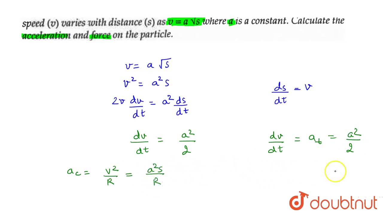 A particle of mass m moves in a circle of radius R in such a way that ...