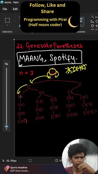 Leetcode - 22 | Generate Parenthesis | Programming with Pirai | Half ...