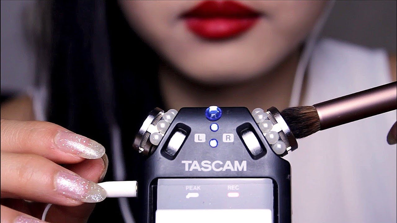 ASMR (TASCAM Triggers) Ear Brushing, Ear Tapping, Nails Tapping - YouTube