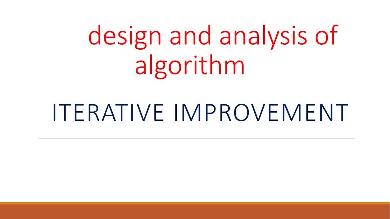 Daa Iterative Improvement In Tamil Youtube
