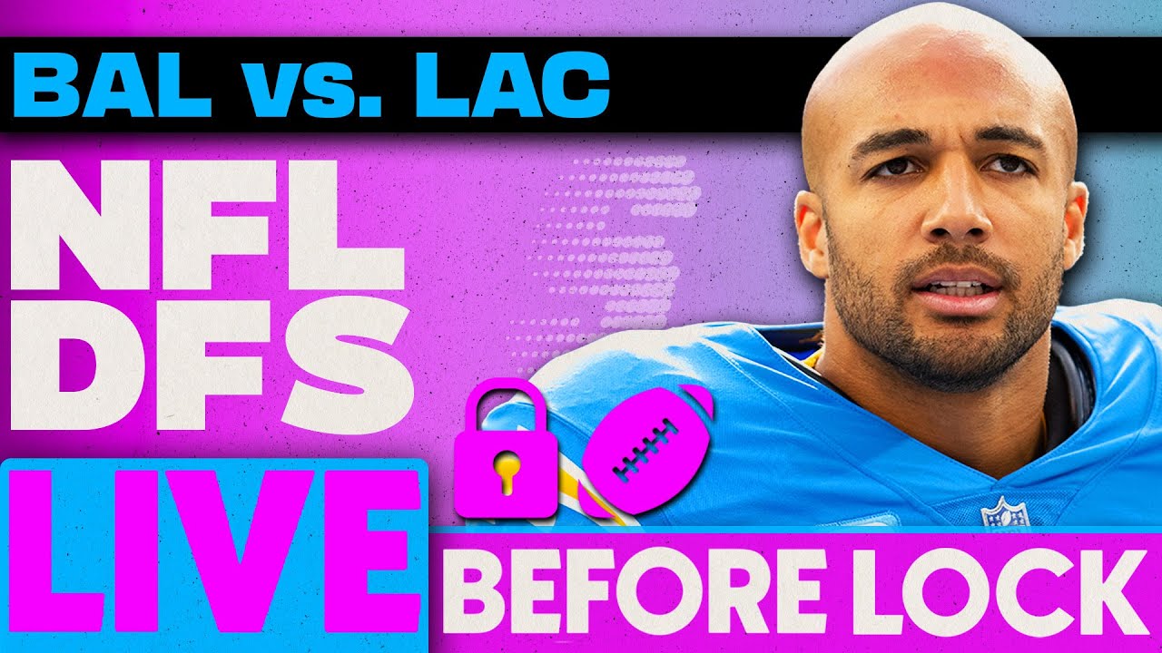 Nfl Dfs Showdown Live Before Lock Ravens Chargers Snf Week 12 Dfs