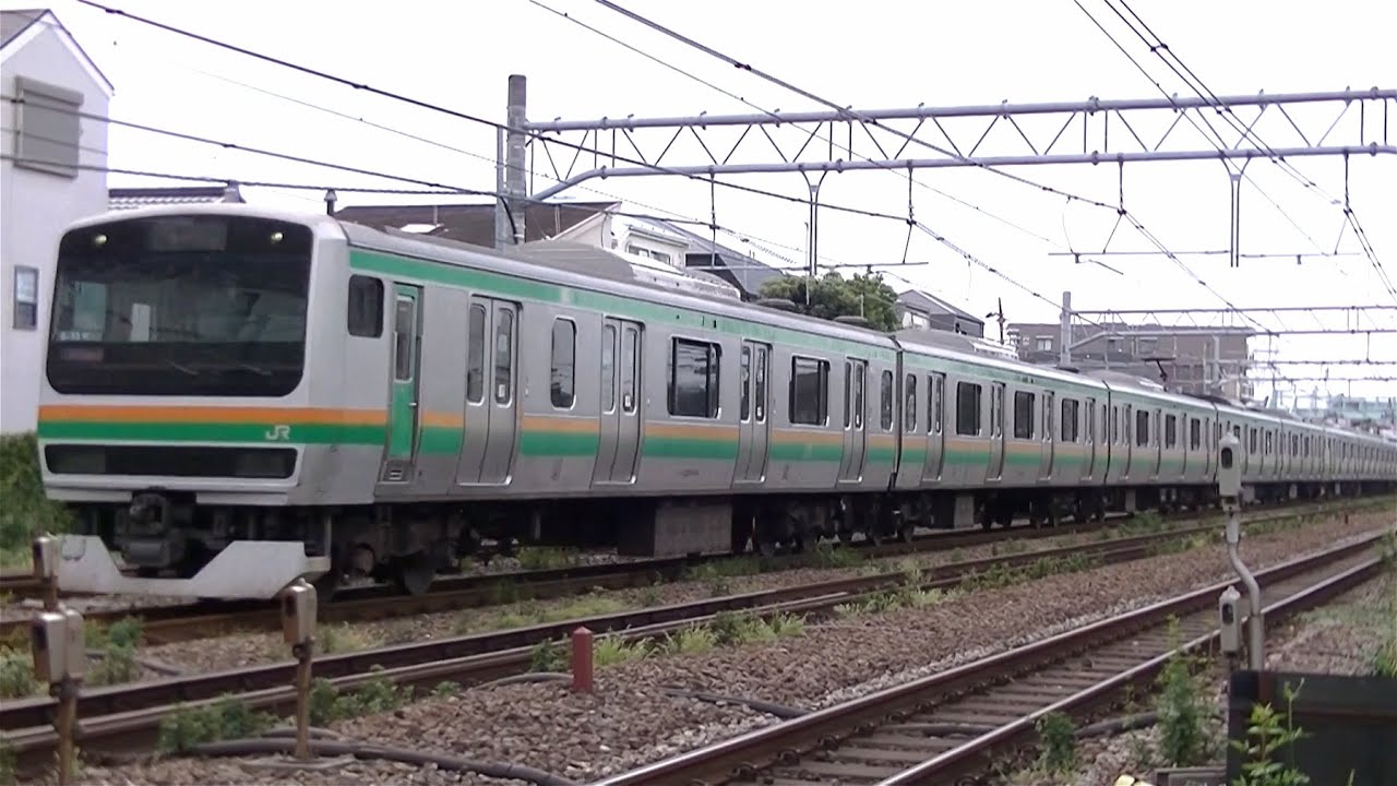 JR東海道本線E231系S-15編成+U534編成普通高崎行き 蒲田－川崎の踏切通過 - YouTube