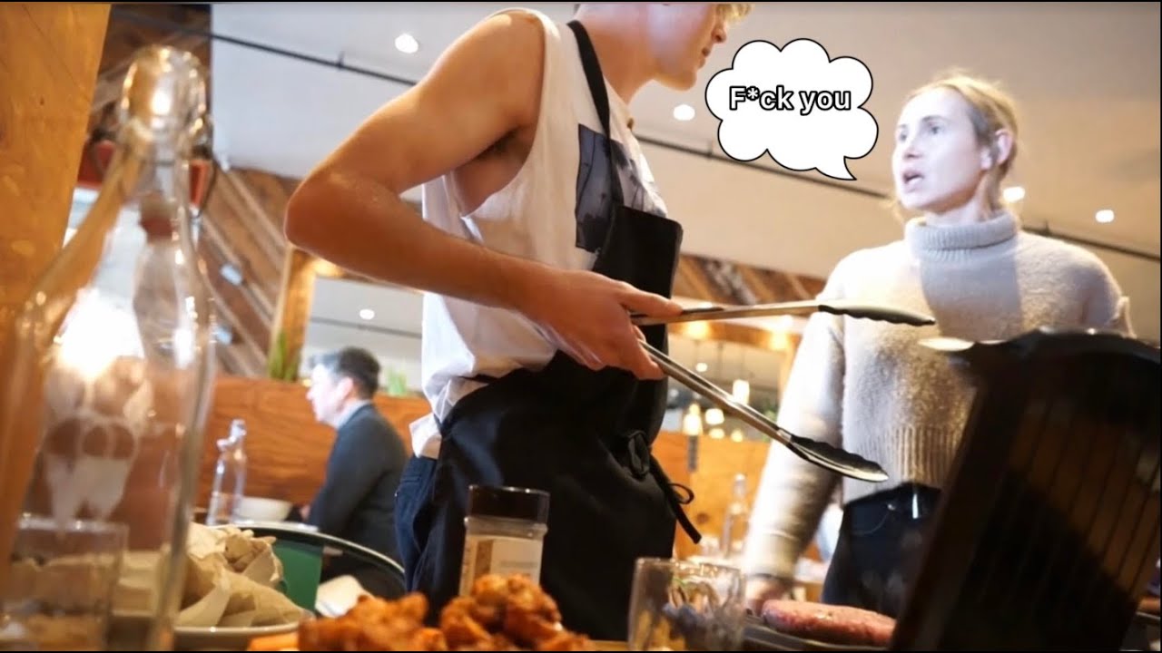 Cooking meat in vegan Restaurants prank - YouTube