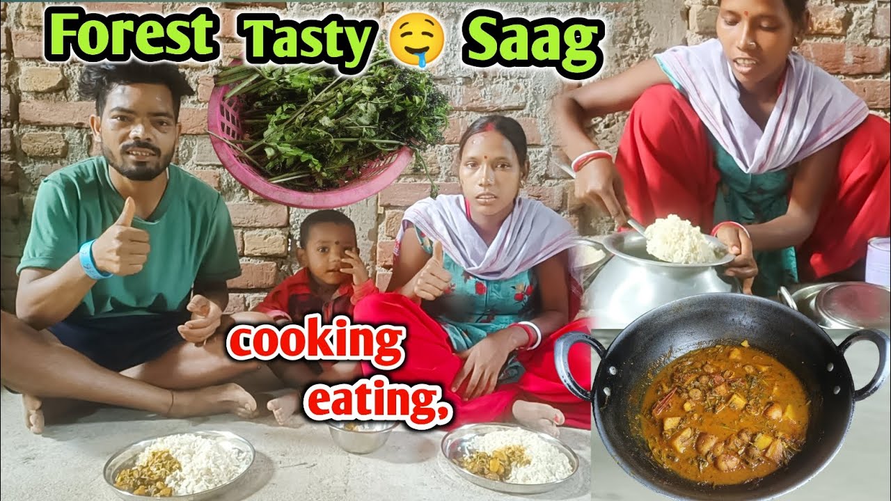 Forest vegetable with rice cooking eating | jh eating show - YouTube