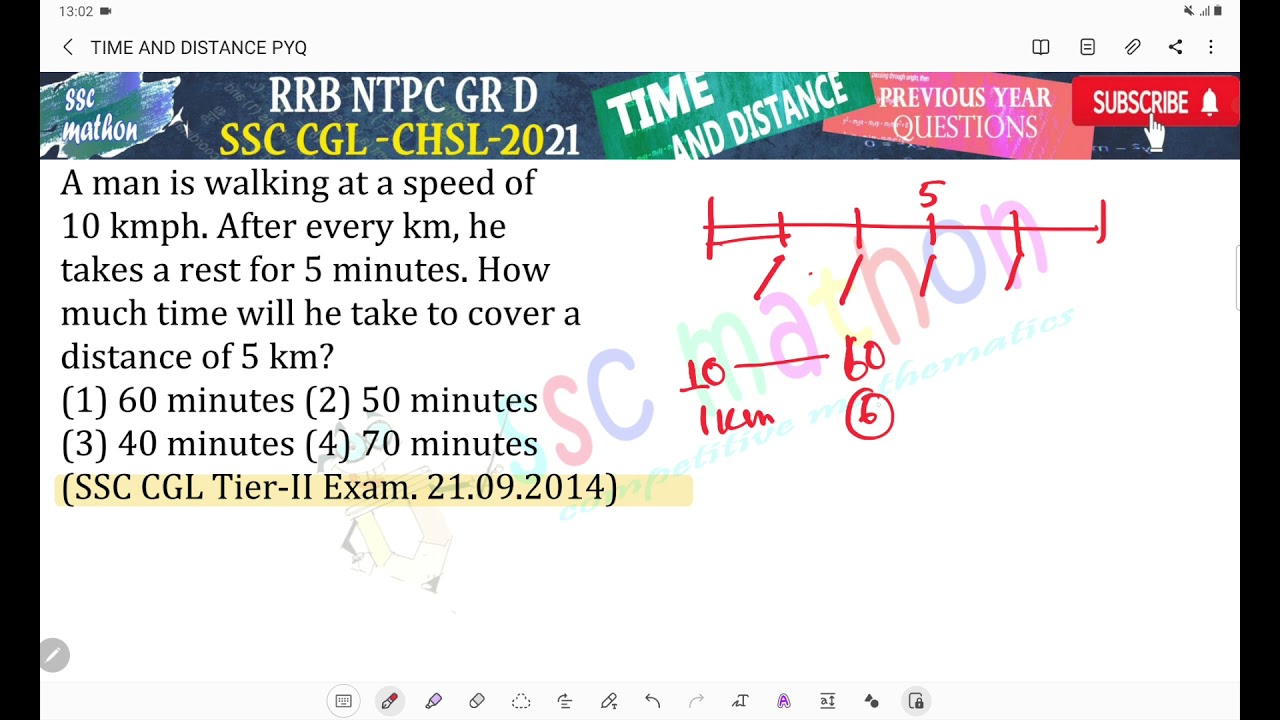 A man is walking at a speed of 10 kmph. After every km, he takes a rest ...