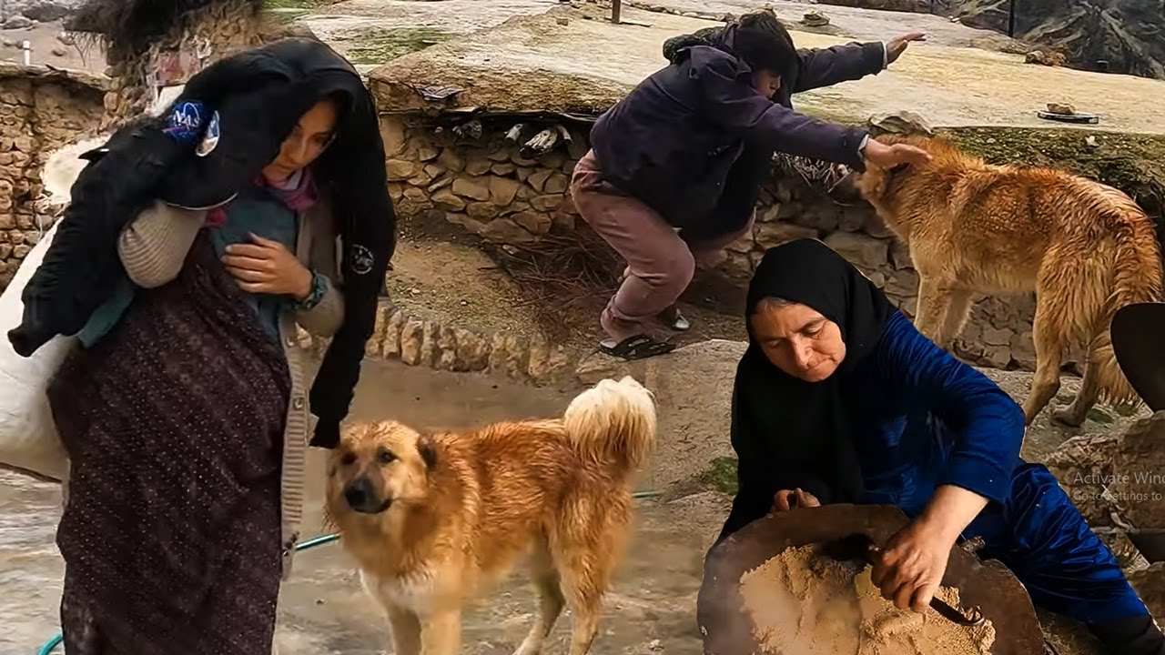 Baking Oak Bread in the Beautiful Winter Rain - YouTube