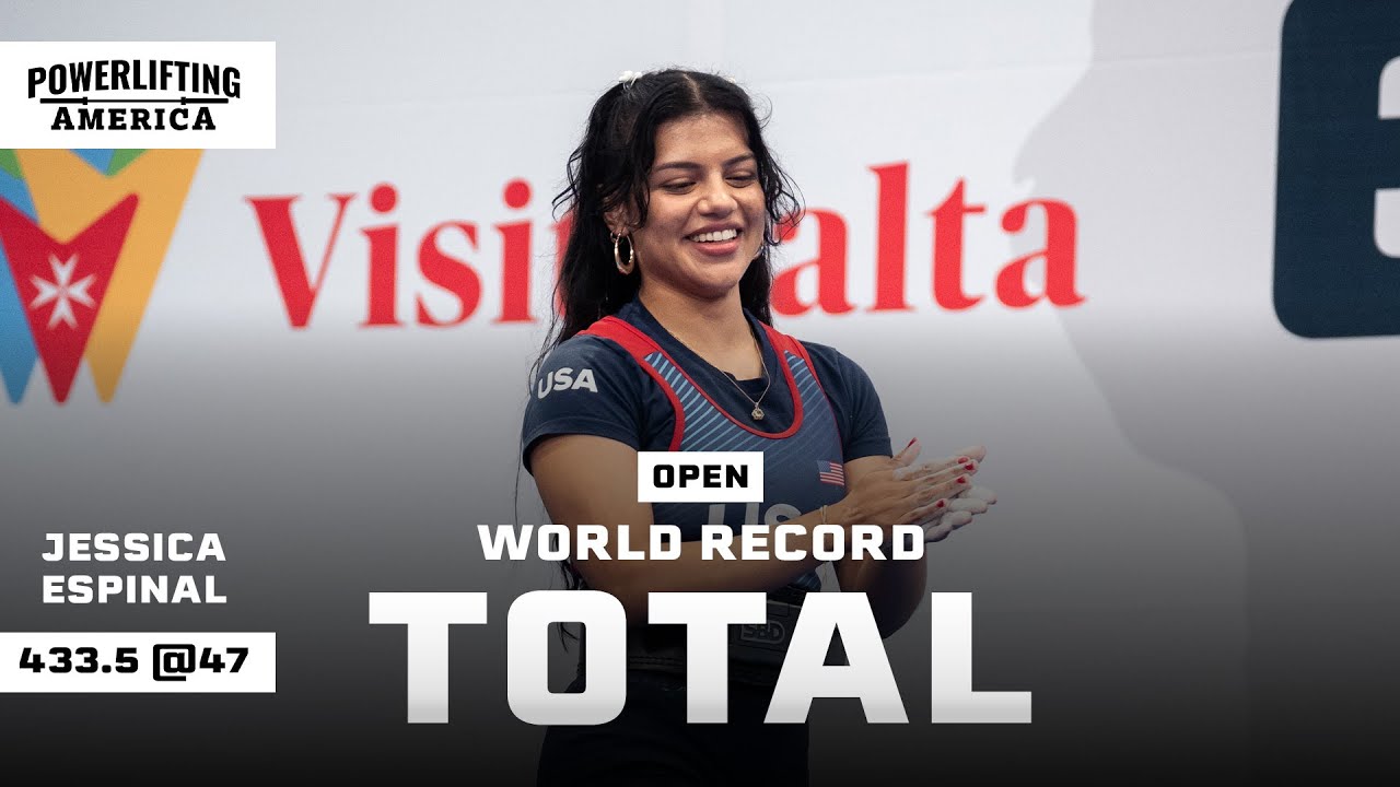 Jessica Espinal | 47kg Open World Record | 433.5kg @47kg - YouTube