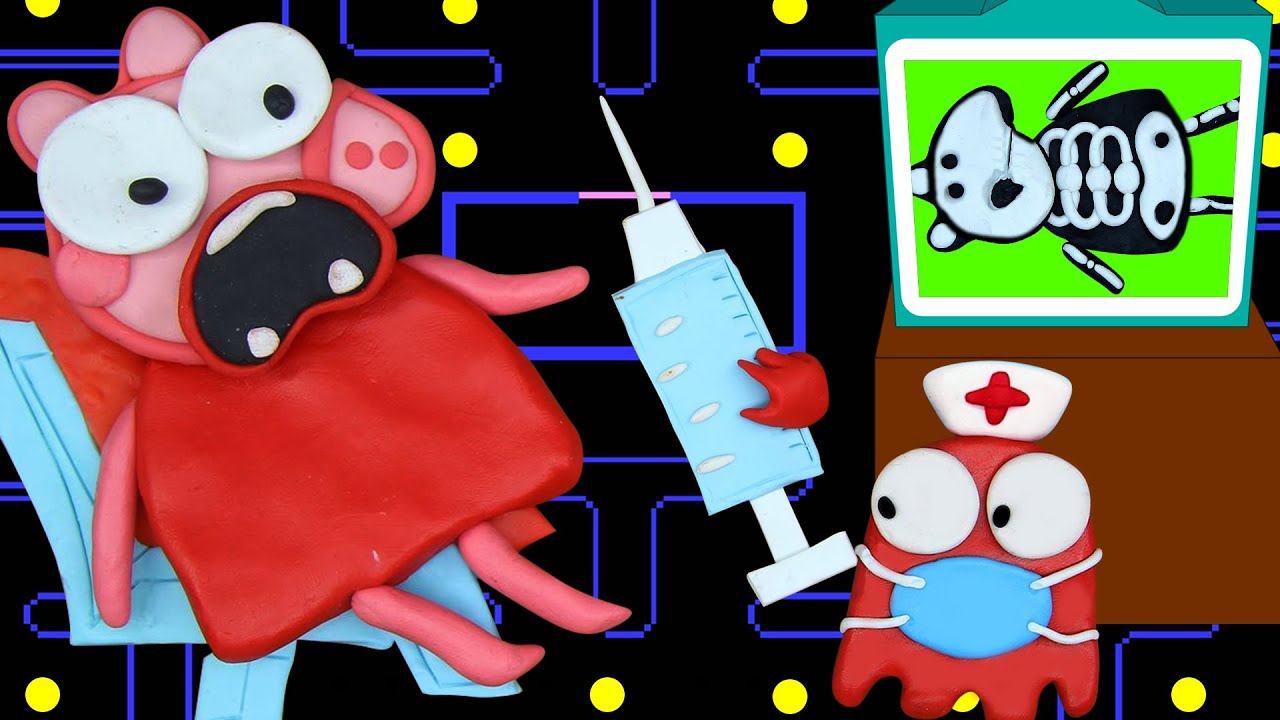 GHOST Fake Doctor rescues Peppa Pig | Pacman Stop Motion Game - YouTube