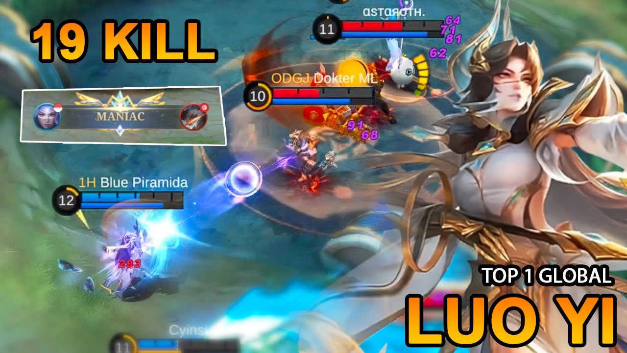 19 Kills + MANIAC!! Luo Yi Best Build and Emblem - Top 1 Global Luo Yi ...