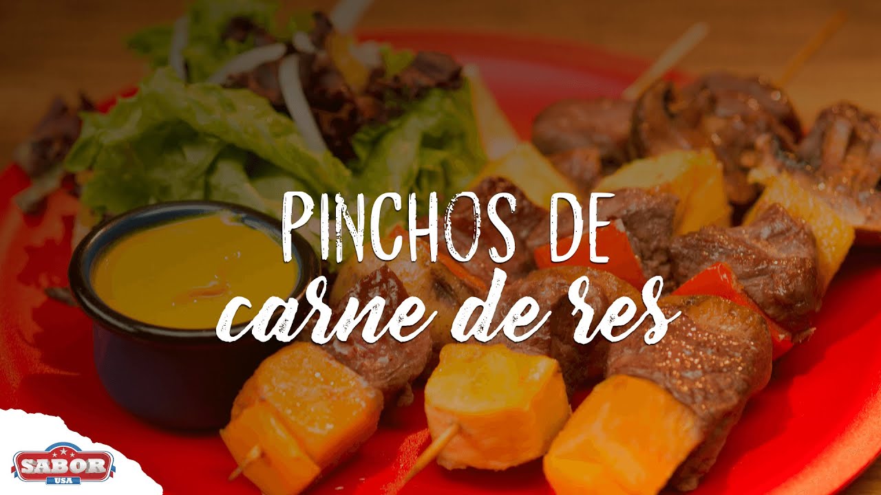 Receta de pinchos de carne de res | SaborUSA - YouTube