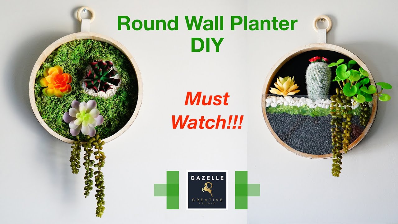 STUNNING Round Wall Planters | Dollar Tree DIY - YouTube
