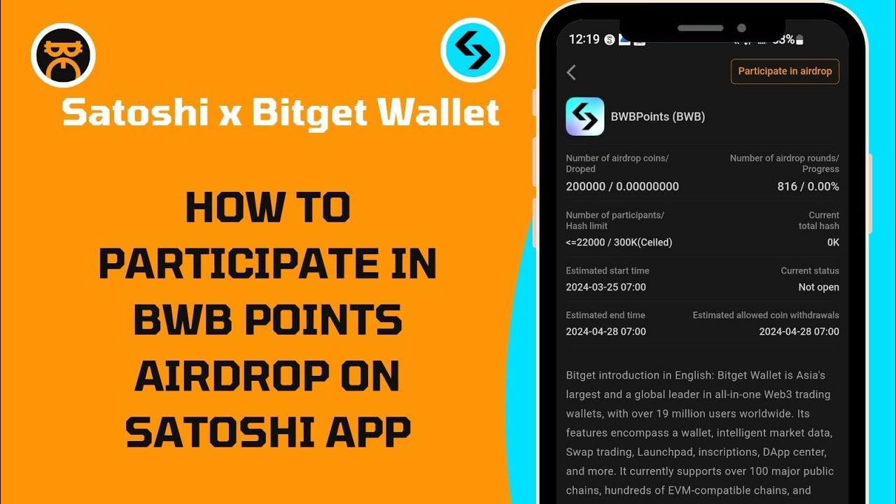 How To Participate In BWB Airdrop On Satoshi App | Bitget Wallet ...