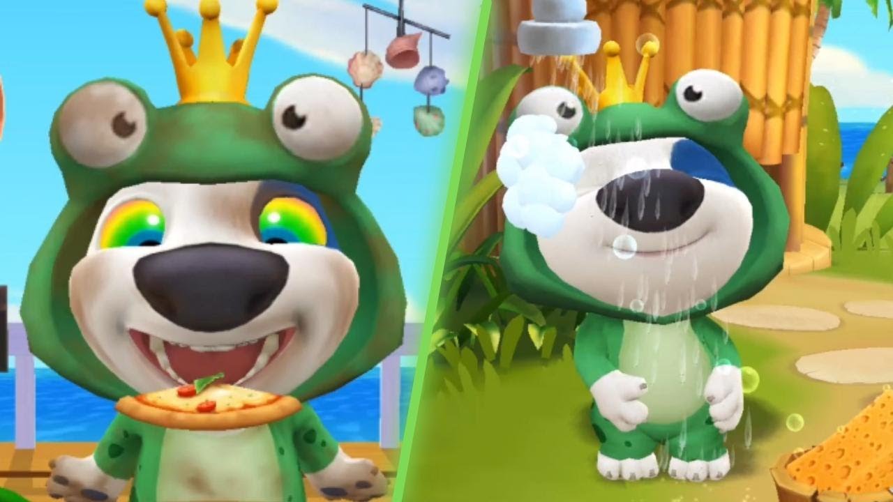 My Talking Hank RAINBOW EYES Shower and Eating - Funny Things - YouTube