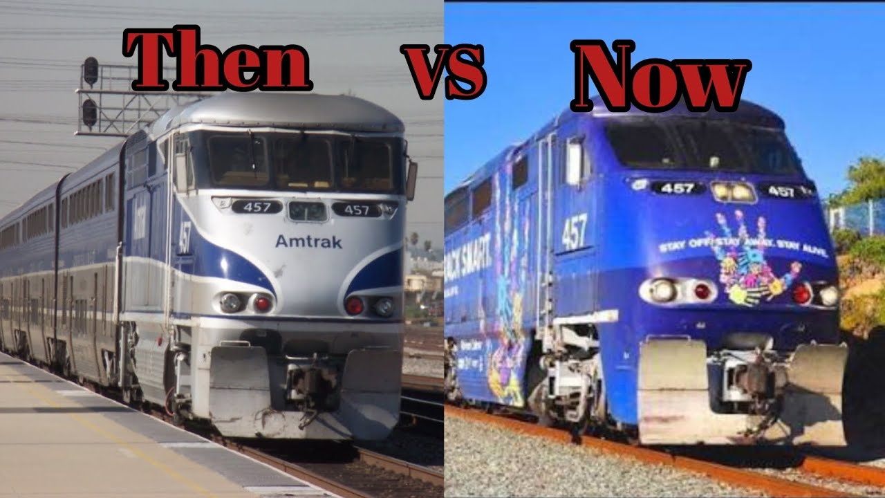 Amtrak F59PHI 457: Then VS Now - YouTube