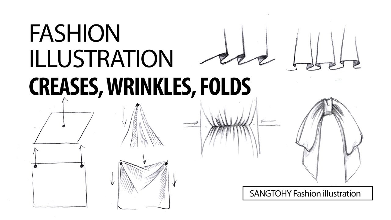 [Fashion illustration/패션 일러스트] Crease, Wrinkles, folds / 옷주름 표현 - YouTube