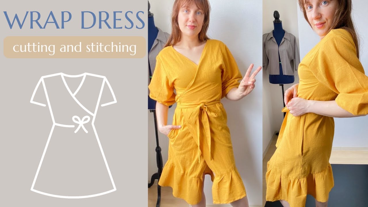 Diy Wrap Dress👗 With Sleeves - YouTube
