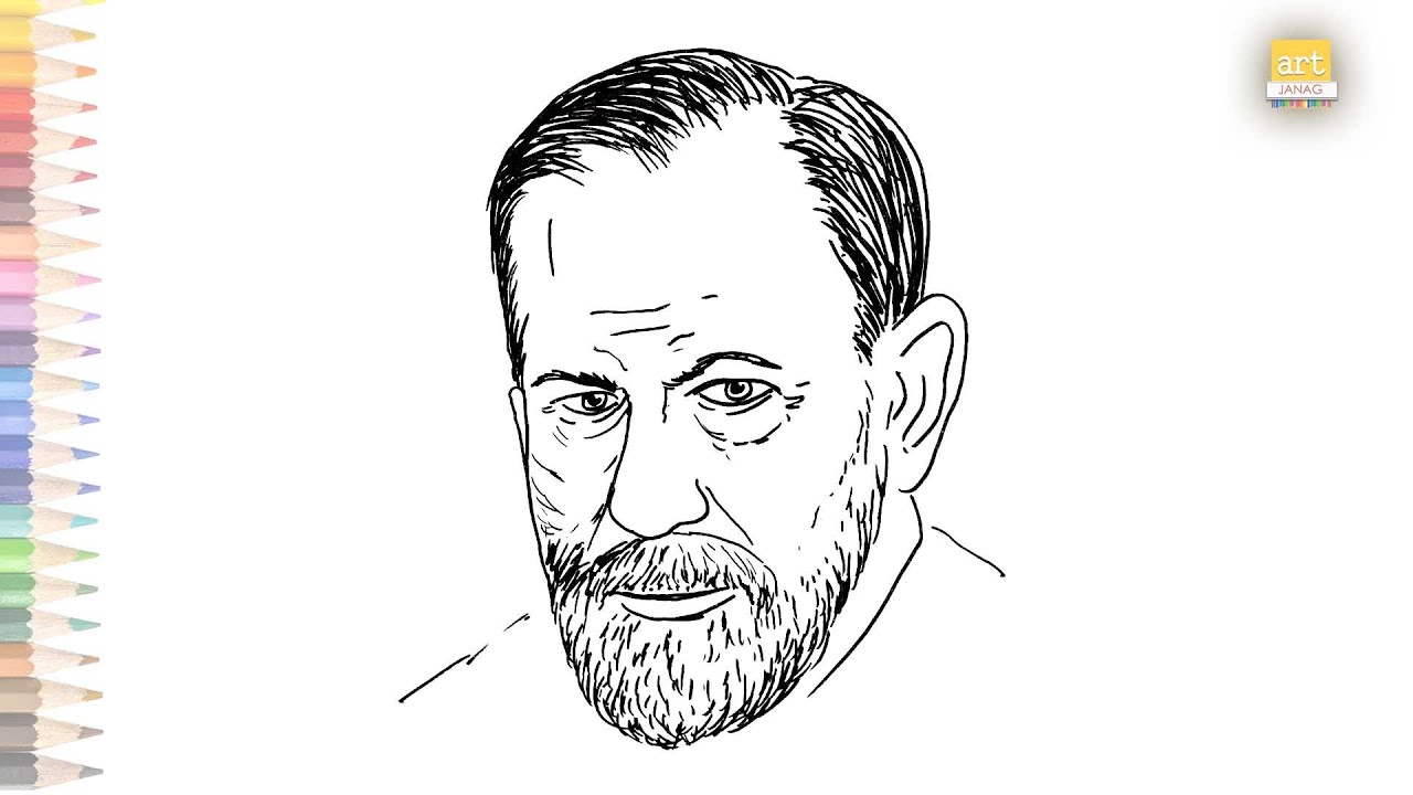 The Austrian Psychoanalyst Sigmund Freud Editorial drawing easy | How ...