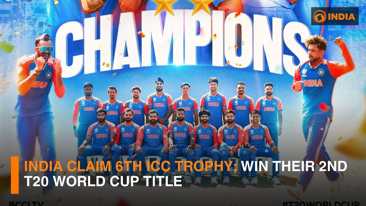 India Claim 6th ICC Trophy; Win Their 2nd T20 World Cup Title | DD ...