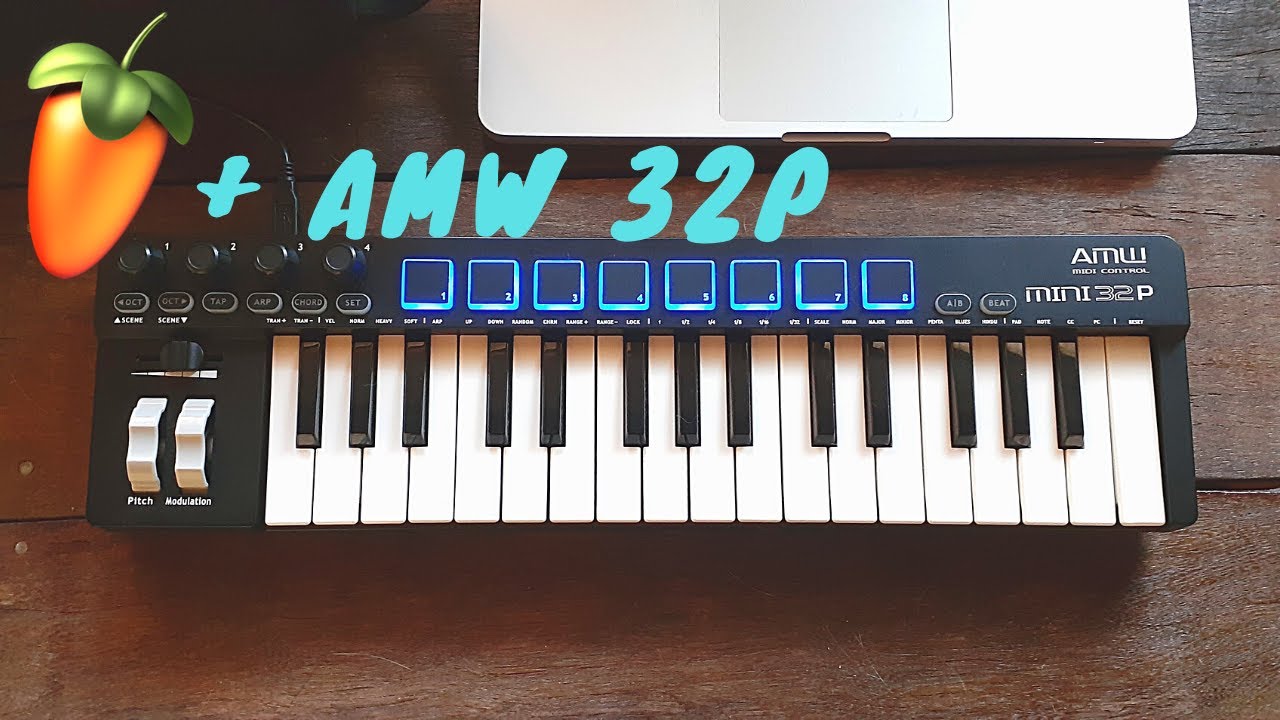 Amw mini 32p no FL Studio | Configuração midi, knobs, pads e teclas ...
