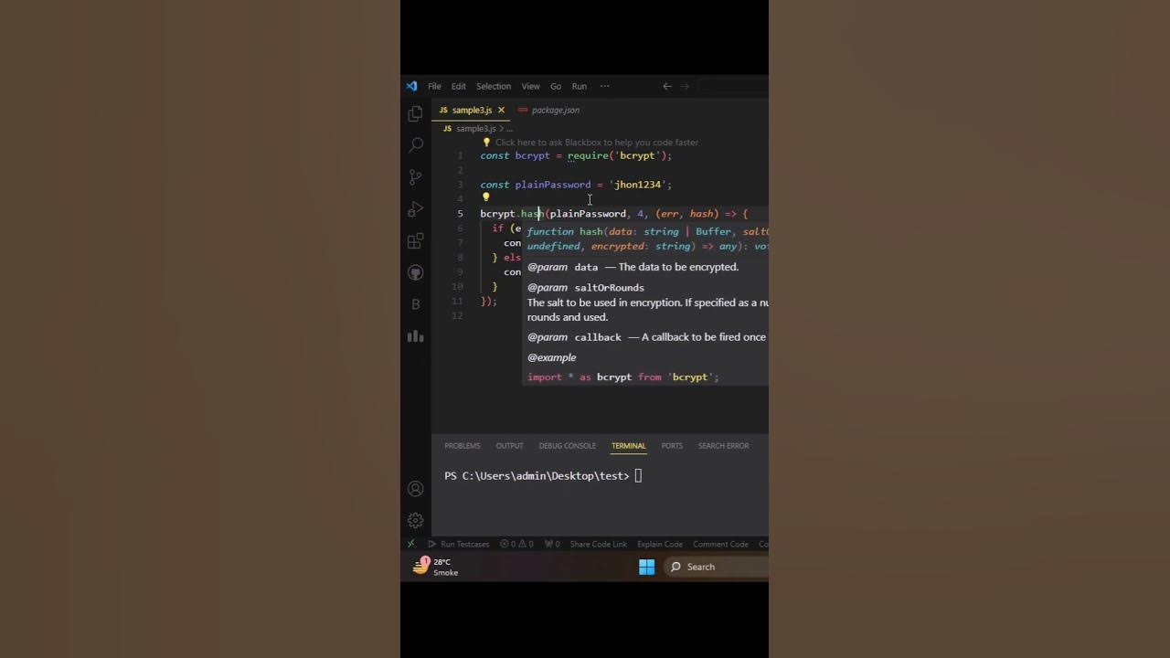 Password Hashing Javascript Bcrypt Passwordhashing Hashpassword Mernstack Nextjs14 Mern