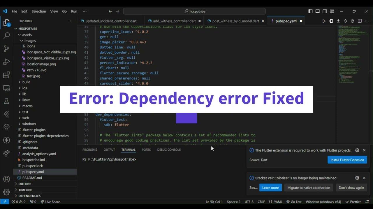Flutter dependency Error fixed!. - YouTube
