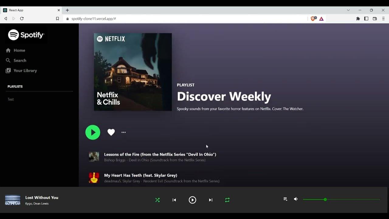 Spotify Clone using ReactJS - YouTube