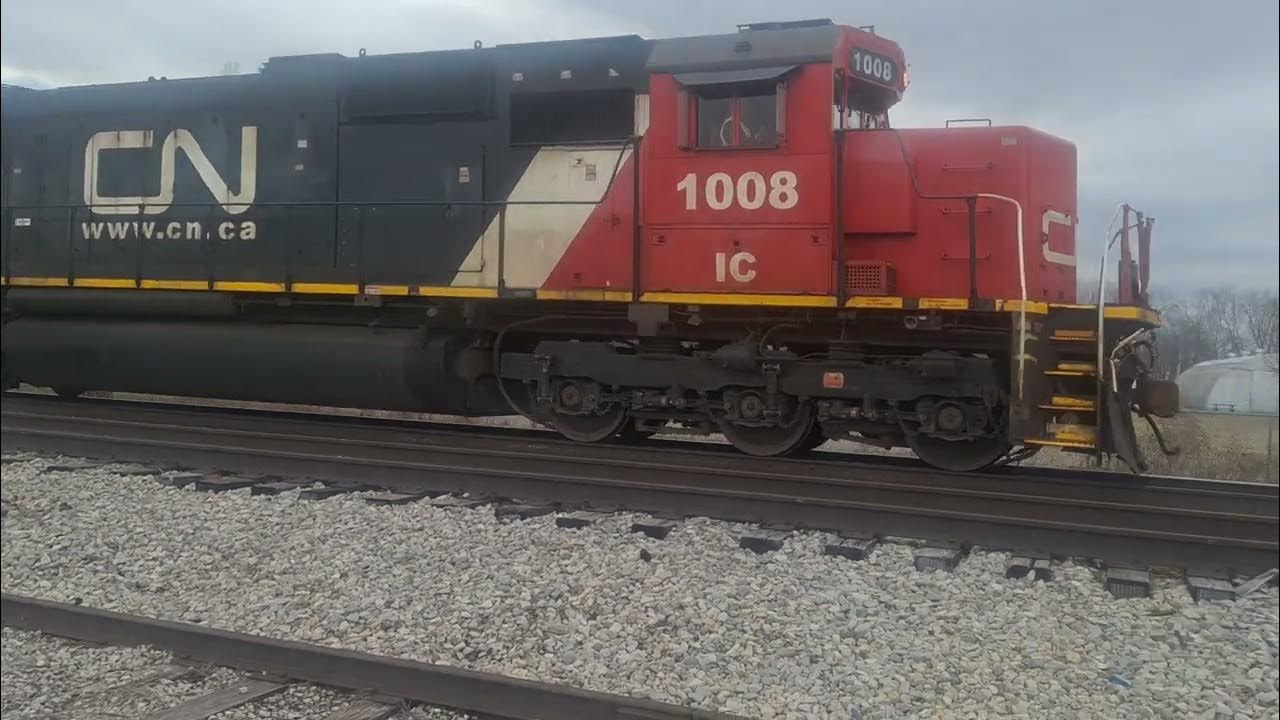 Northbound Manifest Freight Train CN A407-91 With An IC SD70 DOU - YouTube