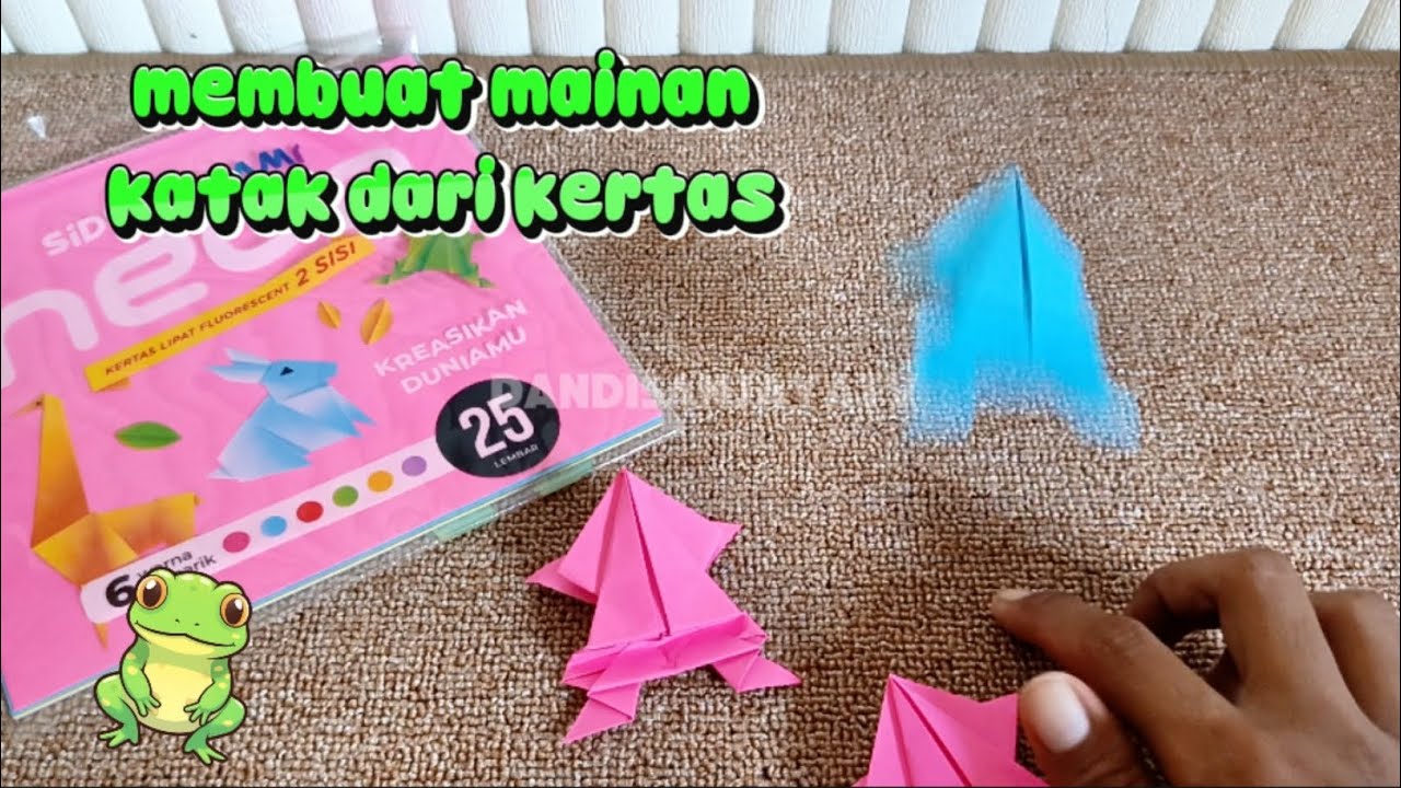 FROG ORIGAMI | Ide Mainan - Cara membuat Katak Lompat dari Kertas - YouTube
