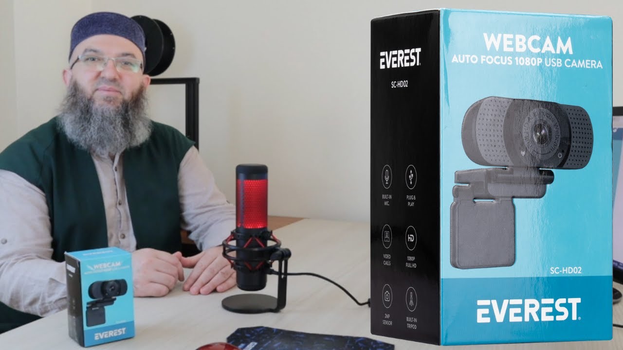Everest Webcam - SC-HD02 - Auto Focus 1080P Usb Camera - YouTube