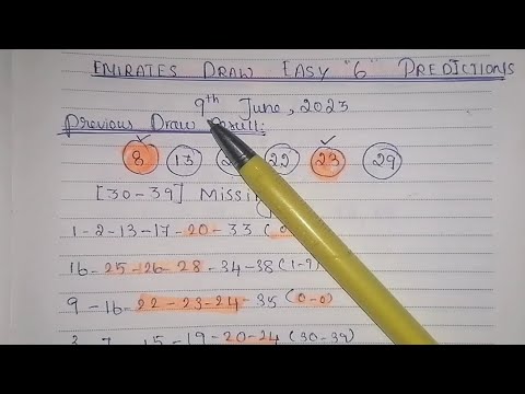 Emirates draw EASY 6 predictions for June 9, 2023 in English. - YouTube
