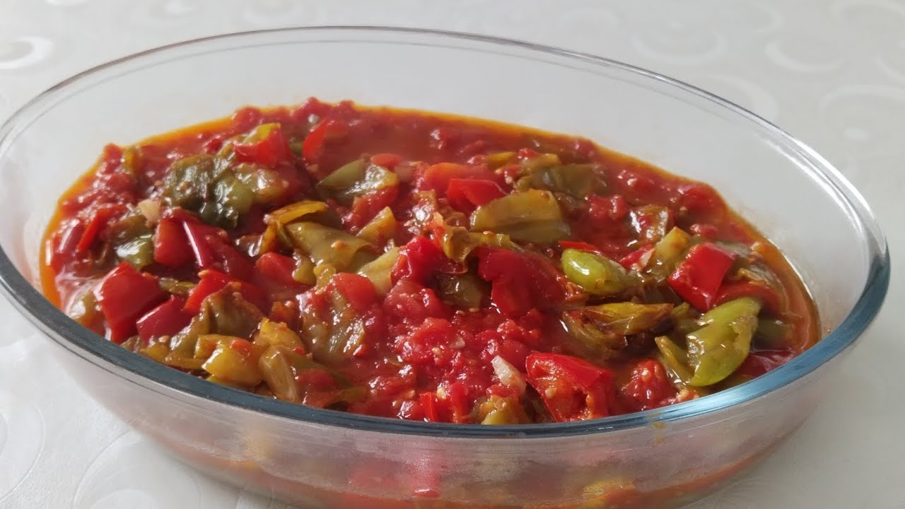 Domates soslu dolma biber kızartması 🍅🍅🫑🫑🫑🌶️🌶️🧄🧄 - YouTube