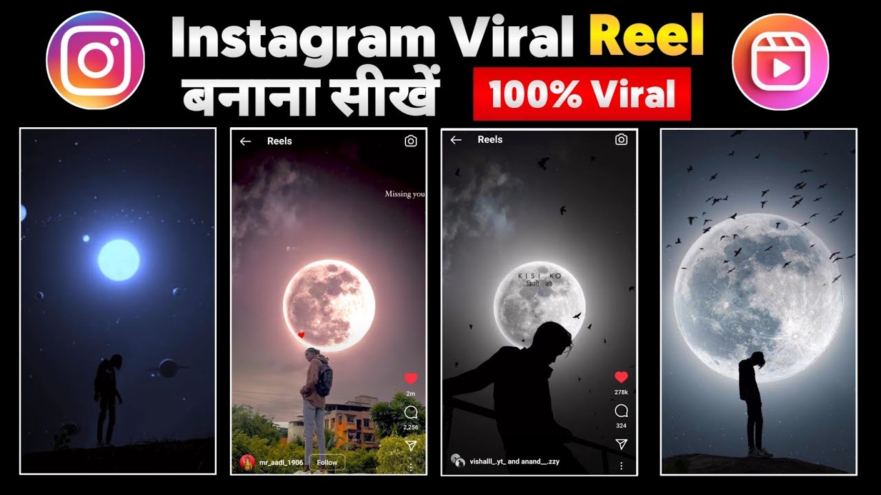 Instagram Trending Moon Reels Video Editing | Sky Me Moon Kaise Lagaye ...