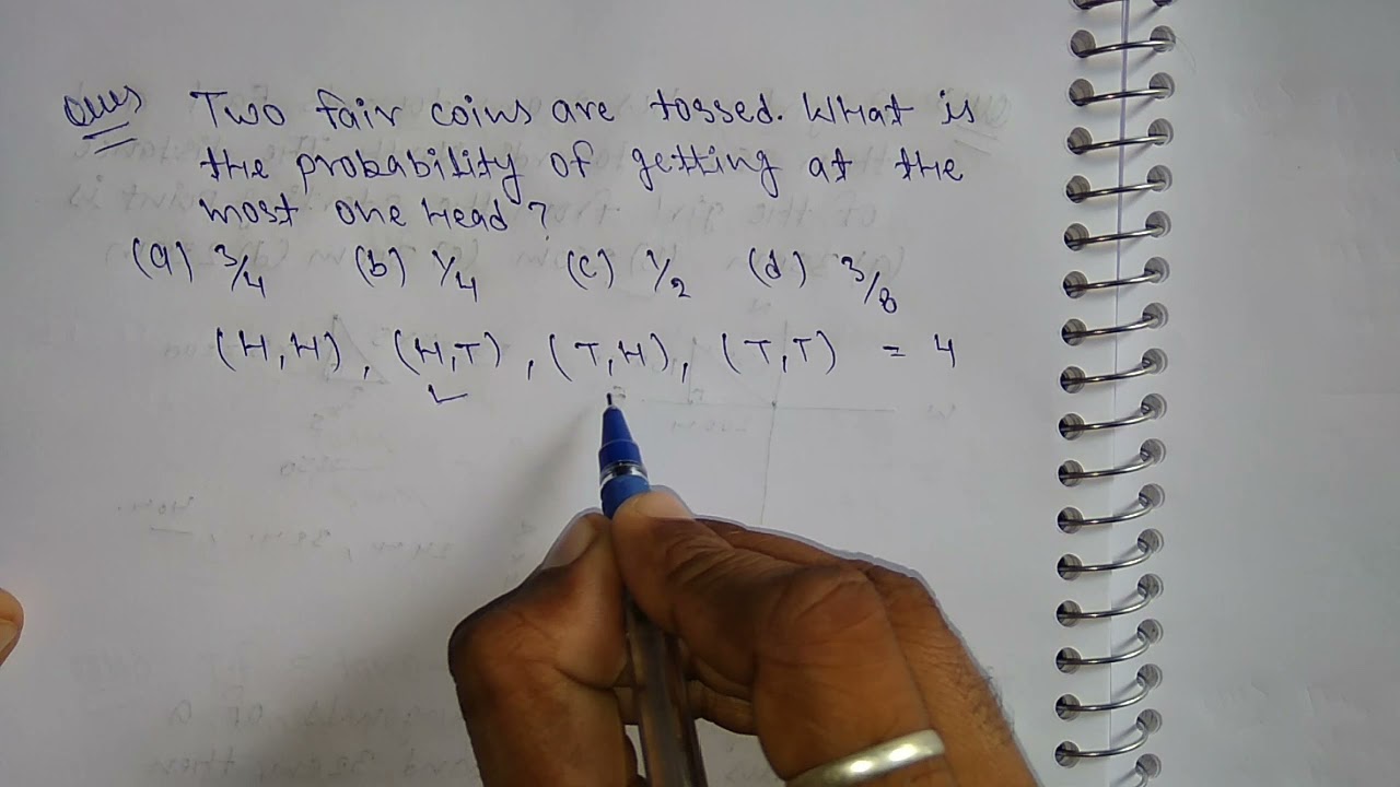 Two fair coins are tossed. What is the probability of getting at the ...