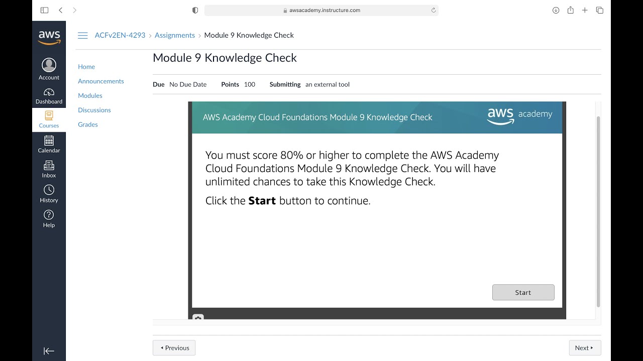 AWS Academy Cloud Foundation . Module 9 Knowledge Check - YouTube