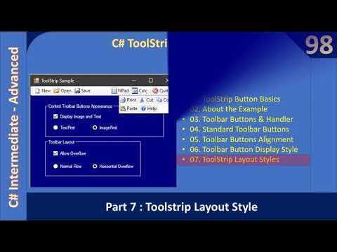C# ToolStrip Control | Part 7 - Toolstrip Layout Style | C# Advanced ...